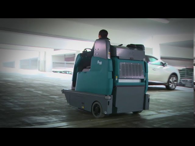 Tennant Attends With the New S16 Battery-Powered Ride-On Sweeper at ...