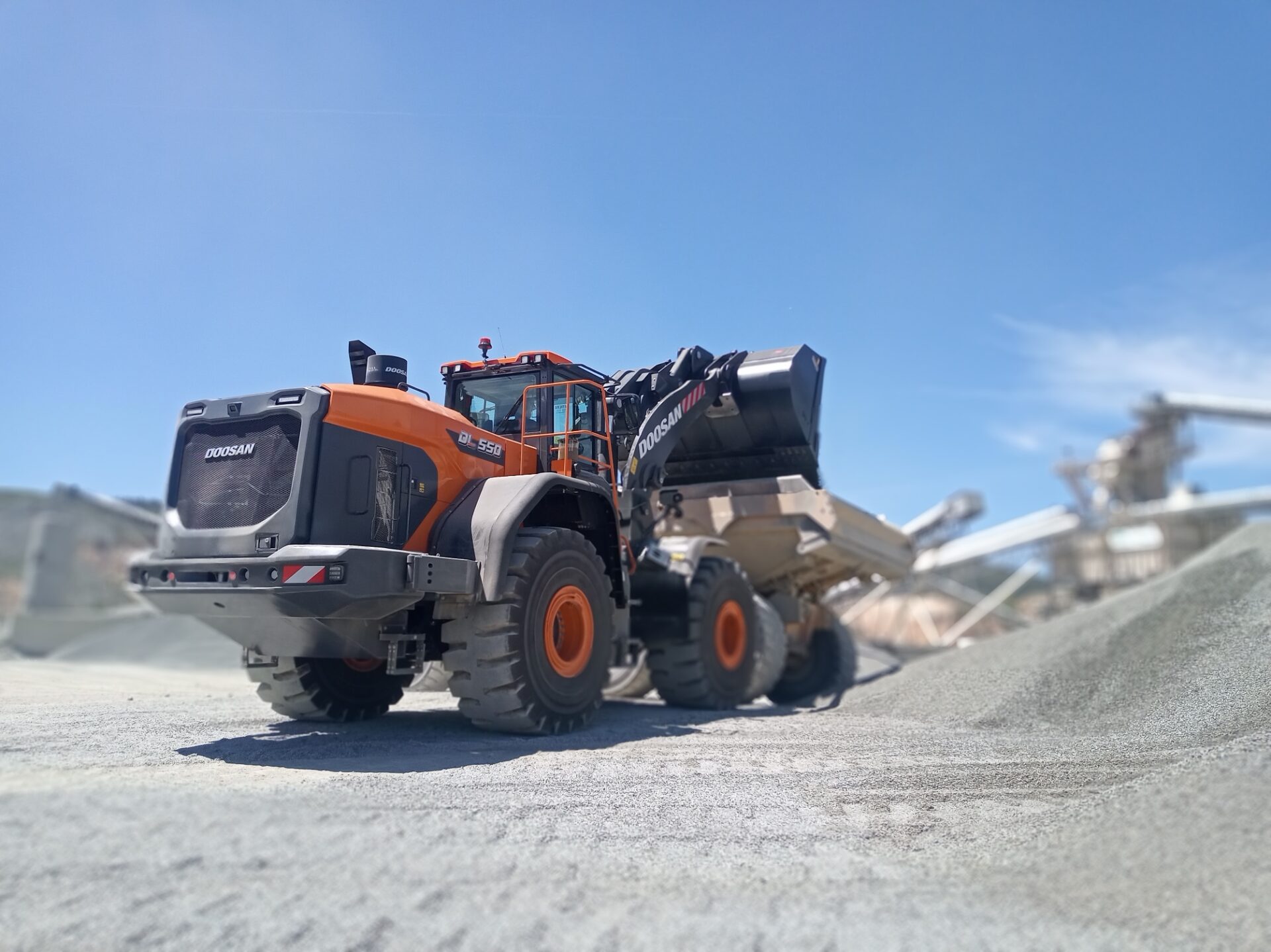 Doosan DL550-7 Stage V Wheel Loader at Work at San Felices Quarry ...